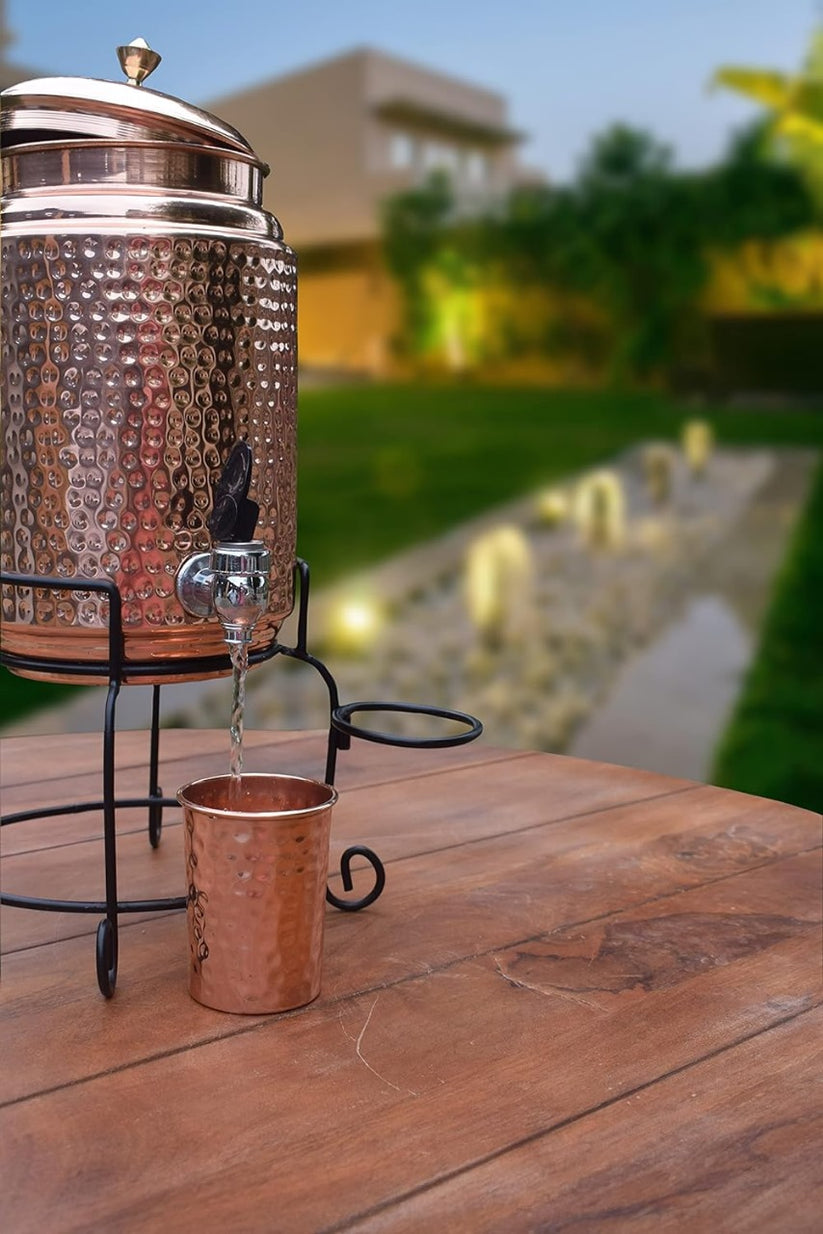 Hammered Copper Water Container / Dispenser